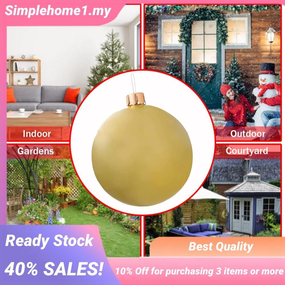 Christmas Inflatable Ball 8 Colors PVC Blow Up Ball Without Light (gold ...