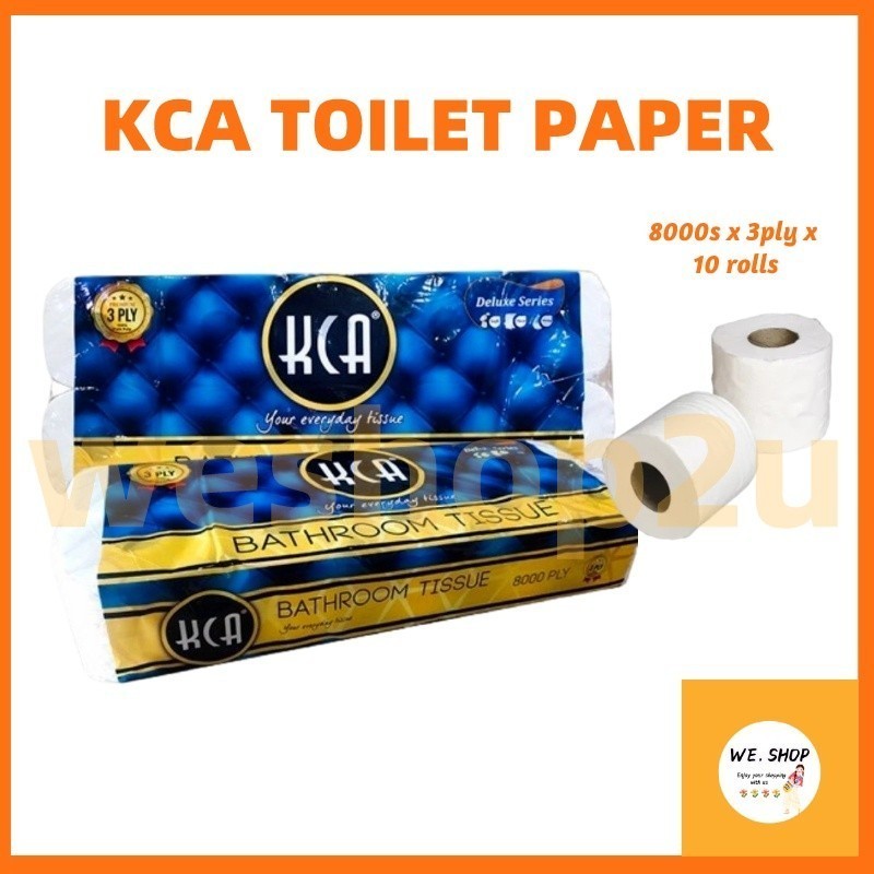 (NEW STORE OFFER) [100% Pure Pulp] KCA Bathroom Tissue Toilet Roll 8000 Ply x 3Ply x 10 Rolls ...
