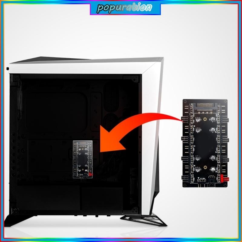POP 8-Port 12V to Fan-Header with 4 Pin PWM Control Chassis Fan Hub CPU ...
