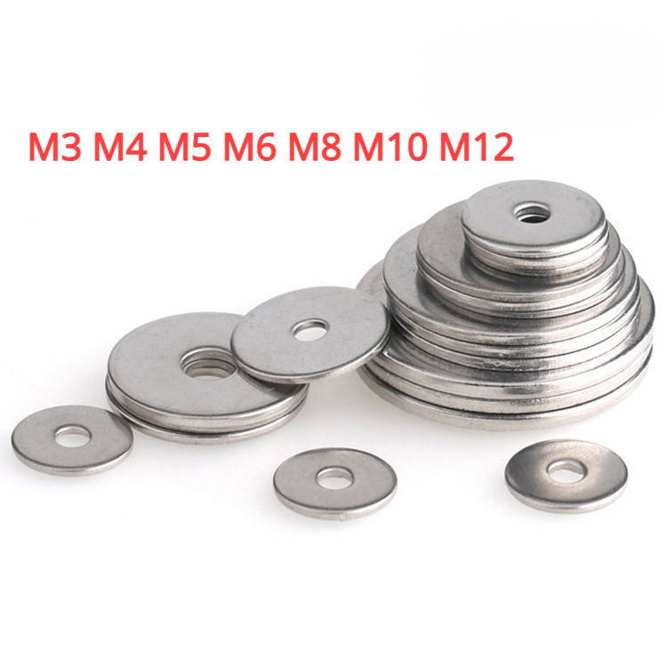 [YHM1] Flat Washer M3 M4 M5 M6 M8 M10 M12 201 Stainless Steel Washers ...