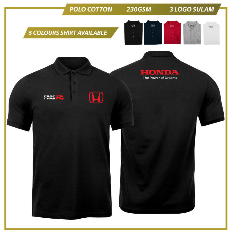 Polo Tee Shirt Cotton Honda Civic Type R FK8 FP Premium Design Fashion ...