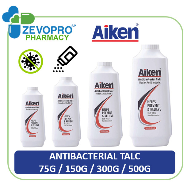 AIKEN ANTIBACTERIAL MEDICATED TALCUM POWDER (75G/150G/300G/500G ...