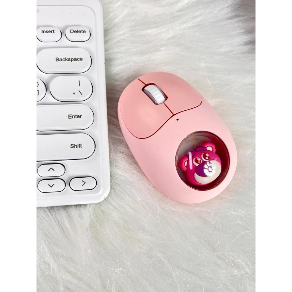 Disney QS-MS02 Wireless 2.4G Bluetooth Dual Mode Mouse Strawberry Bear ...