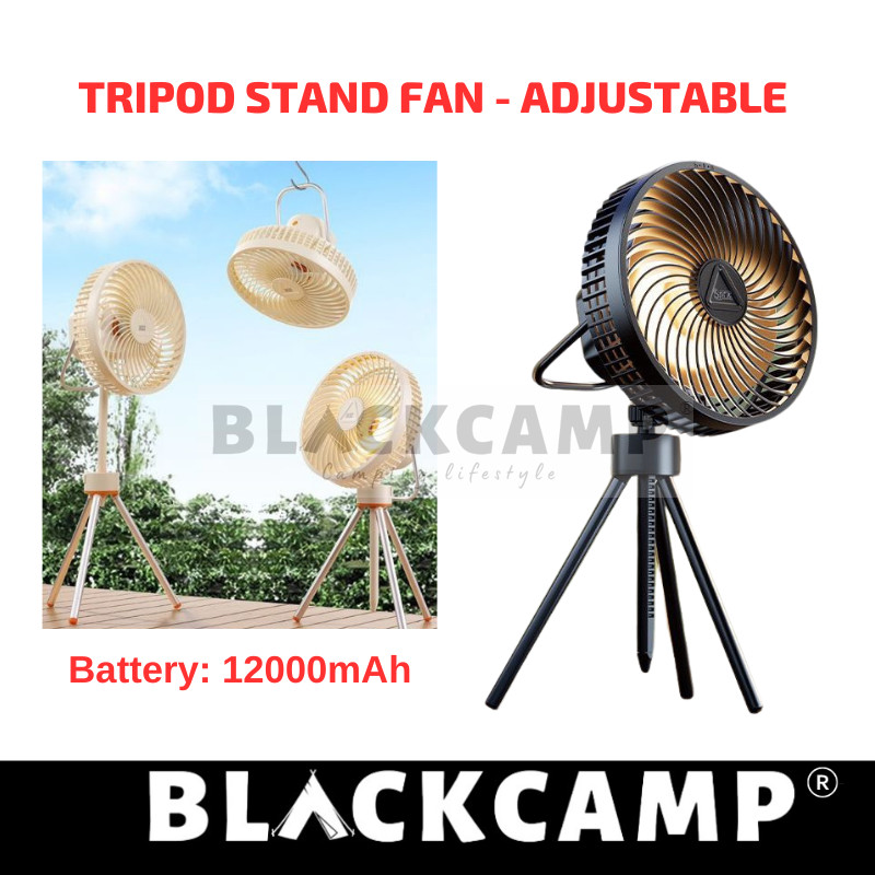 Camping Fan 12000mAh Ceiling Tripod Stand Fan Rechargeable Portable ...