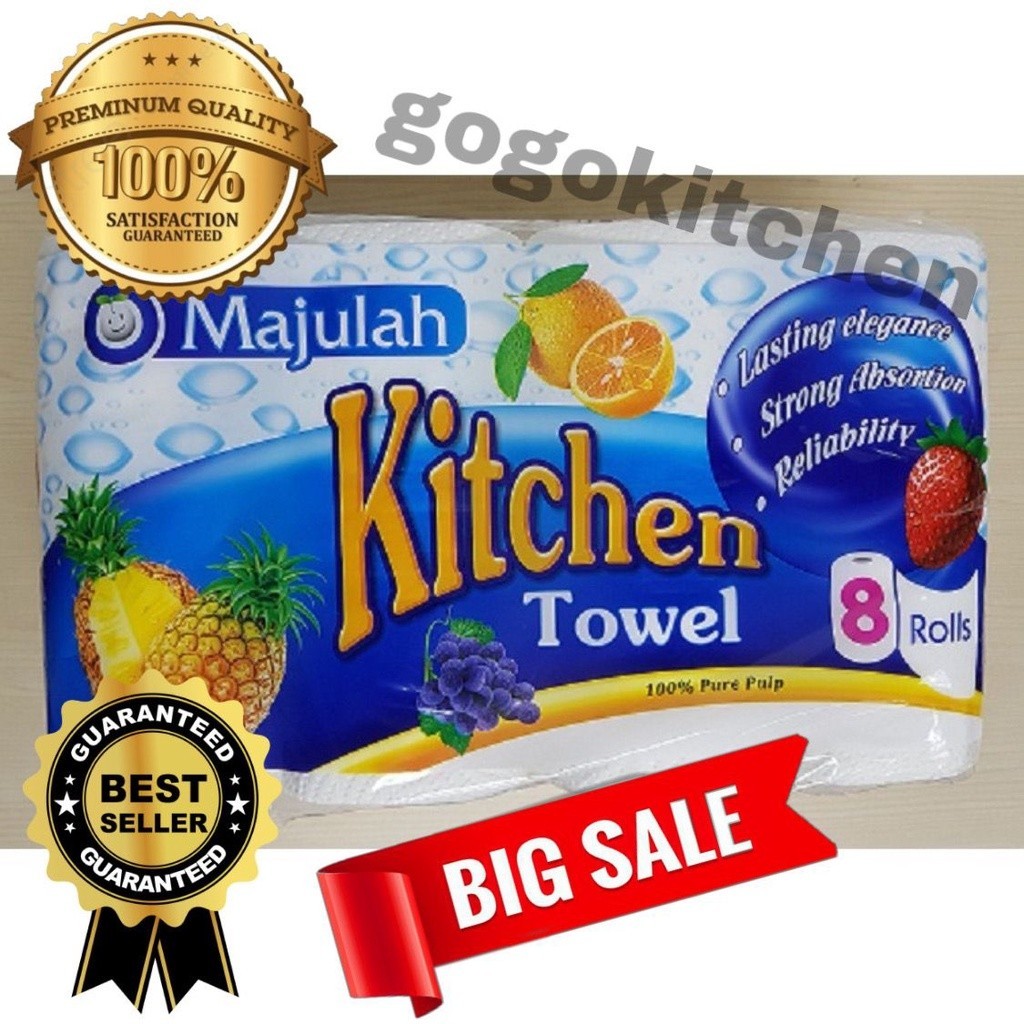Majulah Kitchen Tissue / Kitchen Towels 8 Rolls | Shopee Malaysia