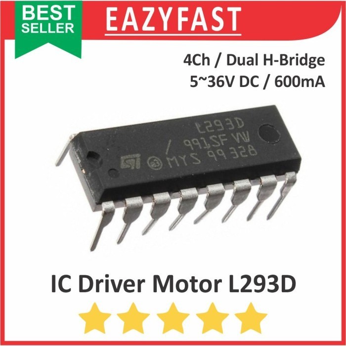 Dc Motor Driver IC L293 L293D DIP 0.6A 4Ch 4Ch Channel Dual H Bridge ...