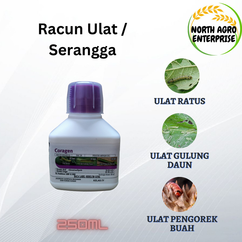 FMC Coragen SC | Racun Ulat Batang | Ulat Gulung Daun | Ulat Ratus ...