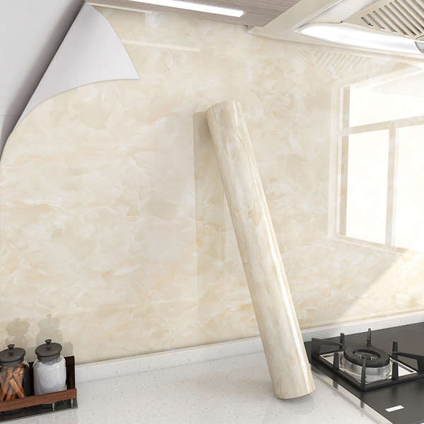 wallpaper marble dinding hiasan dinding Pelekat kalis minyak dinding ...