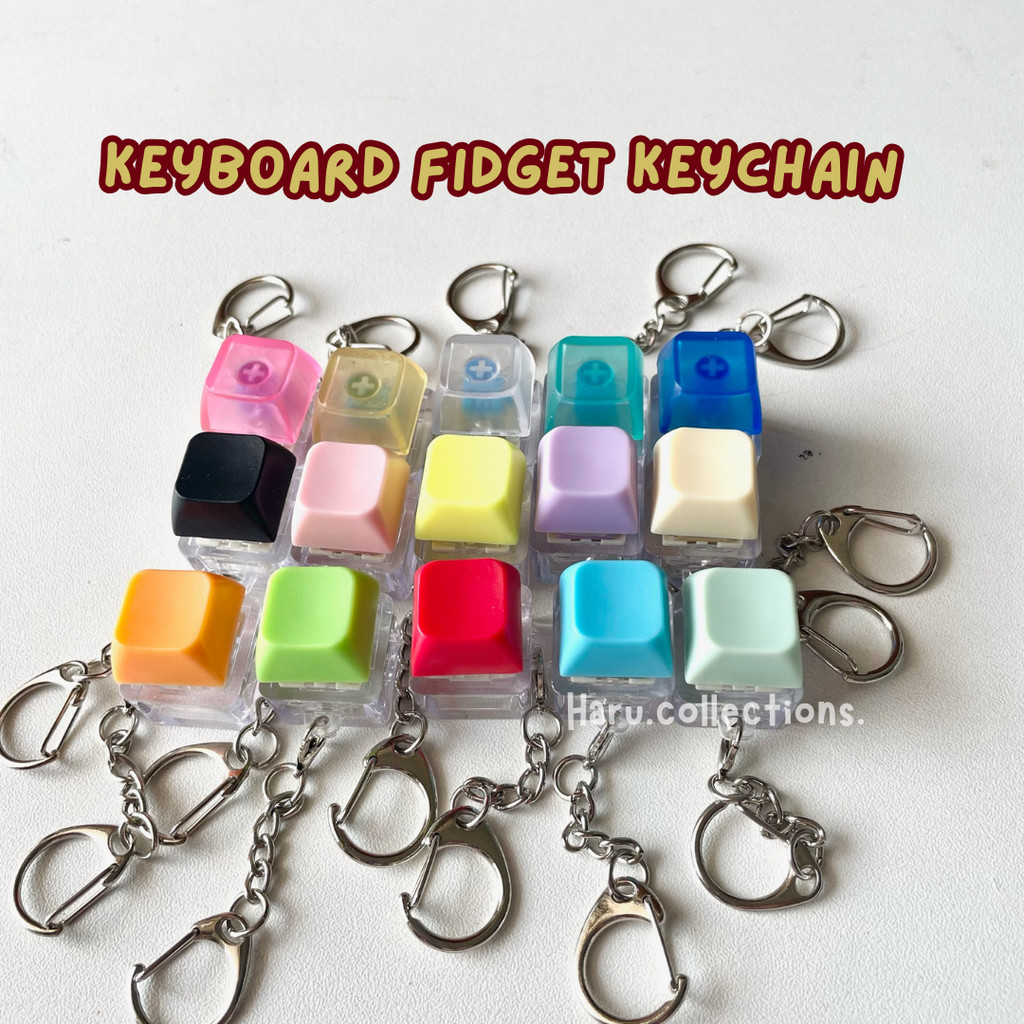 GANTUNGAN [HARU] Keyboard Fidget Keychain ASMR Mini Digital Mechanical ...