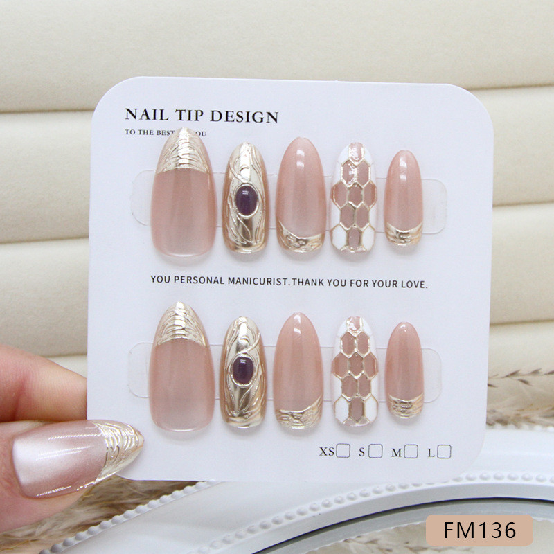 10PCS Cat Eyes Handmade Press on Nails Shiny Fake Nails with Jelly ...