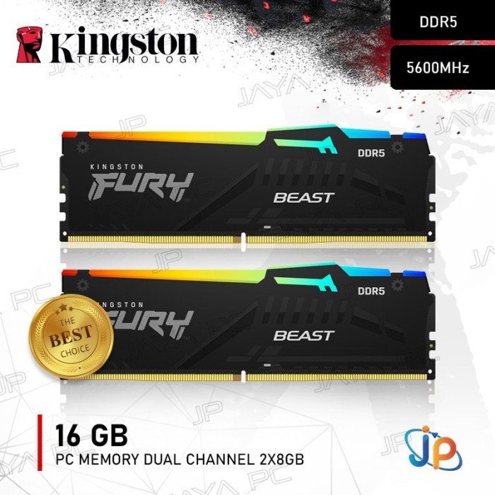 Memory Kingston Fury Beast RGB PC44800 5600Mhz DDR5 16GB - 2x8GB Ram | Shopee Malaysia