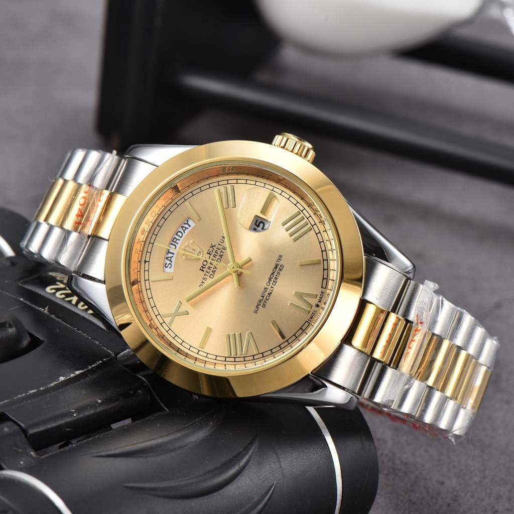 Rolex New Style Dual Time Zone Wristwatch Quartz Movement Business ...