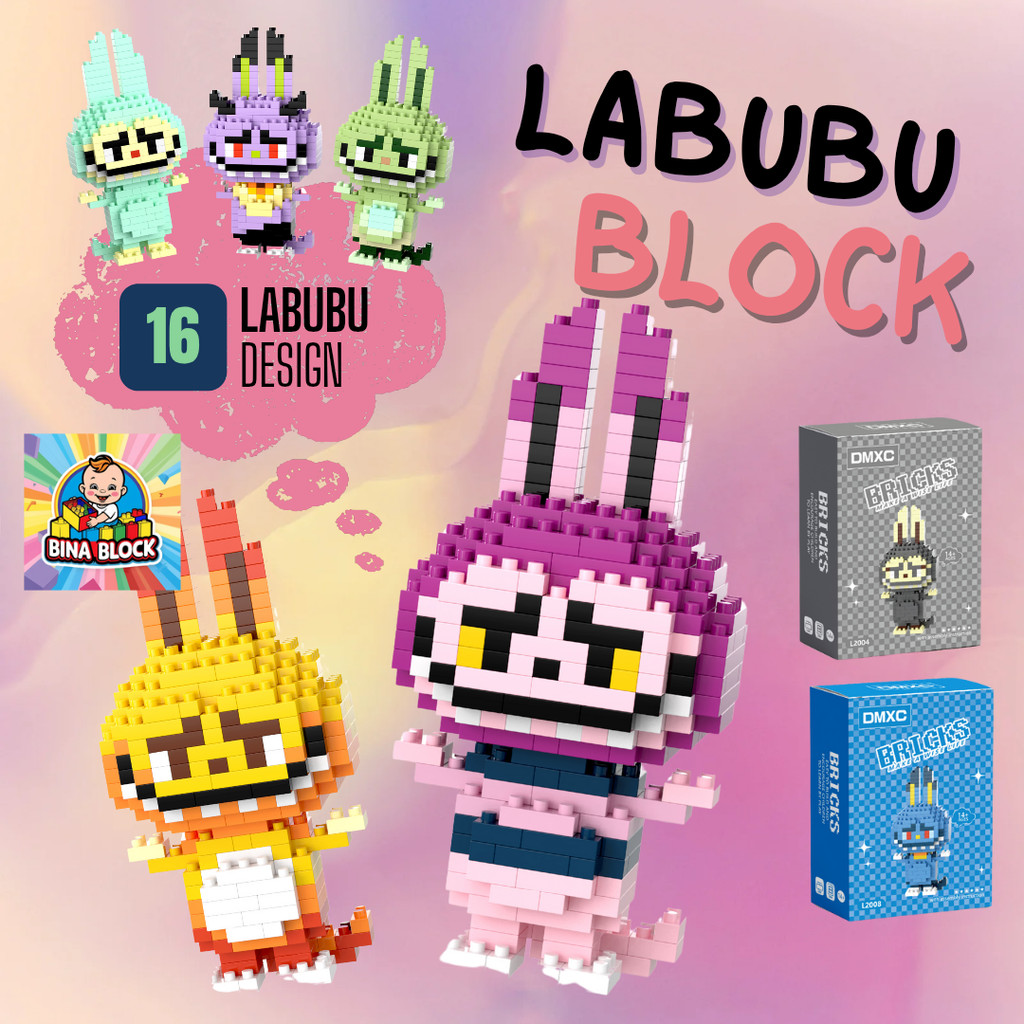 Labubu Nano Block Mini Bricks Cartoon Dolls Building Block | Shopee ...
