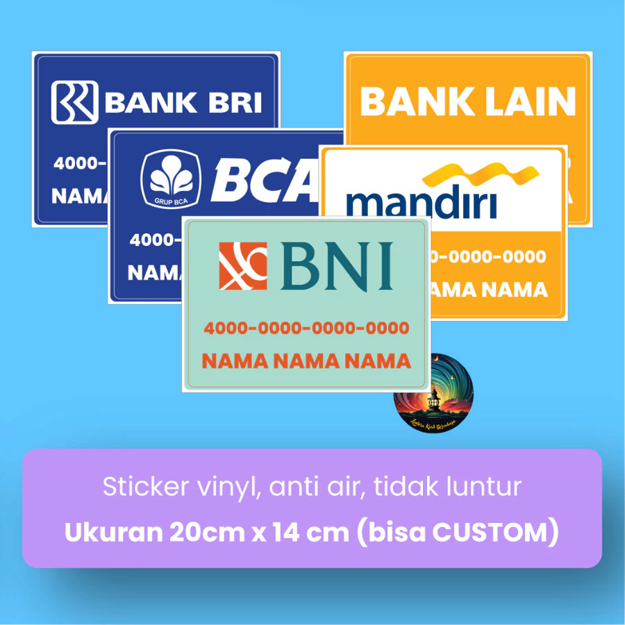 Bni BRI BRILink Mandiri BCA BSI Account Number Sticker – Official ...