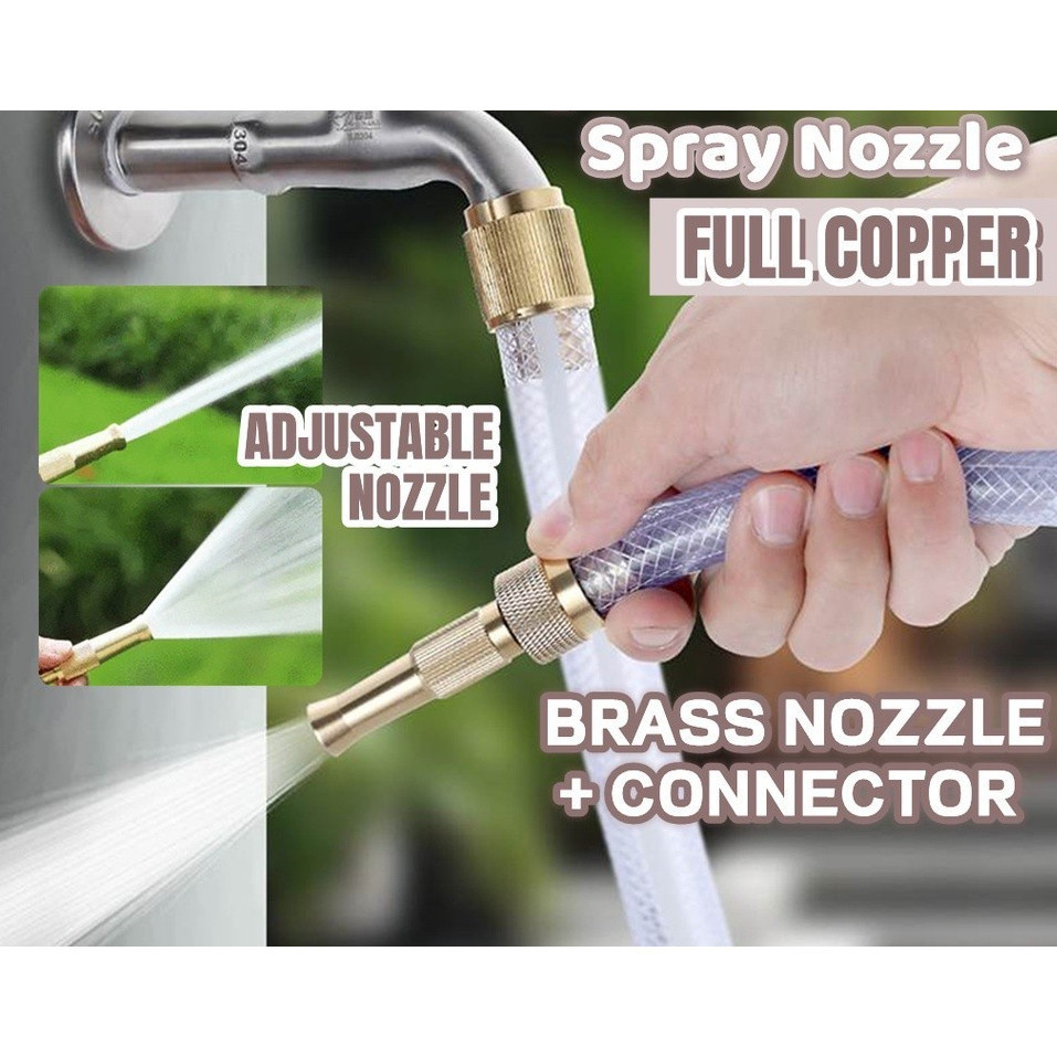 Heavy-Duty Adjustable Brass Spray Nozzle With Hose Plug Faucet ...