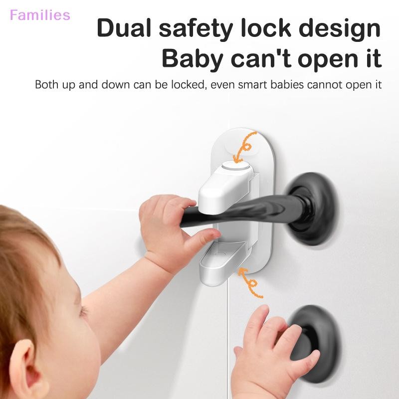 NEW Universal Door Lever Lock Child Baby Safety Lock Rotation Proof ...