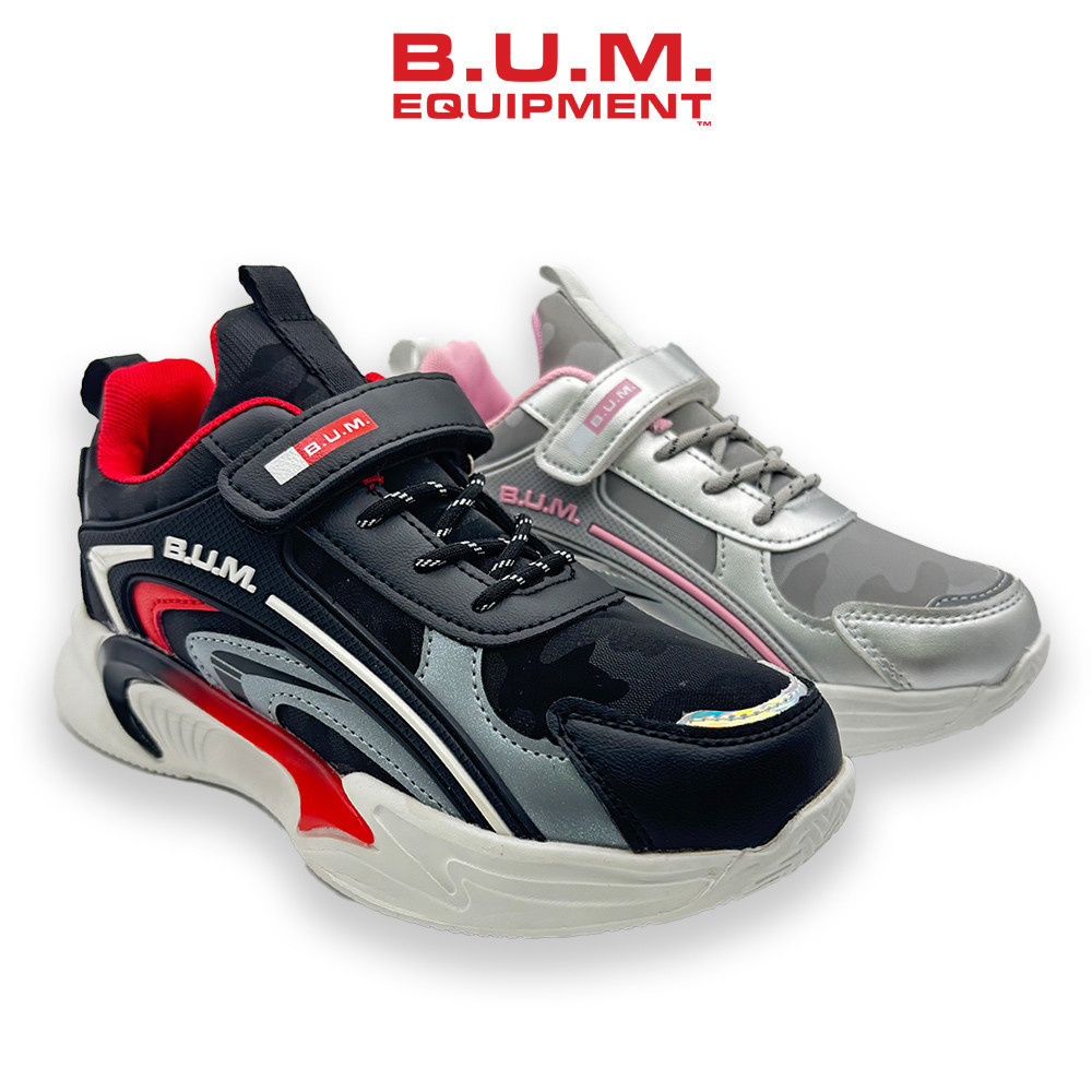 BUM Equipment Kid's Shoe CS579/CS580 (Black x Red / Grey x Pink ) Kasut ...