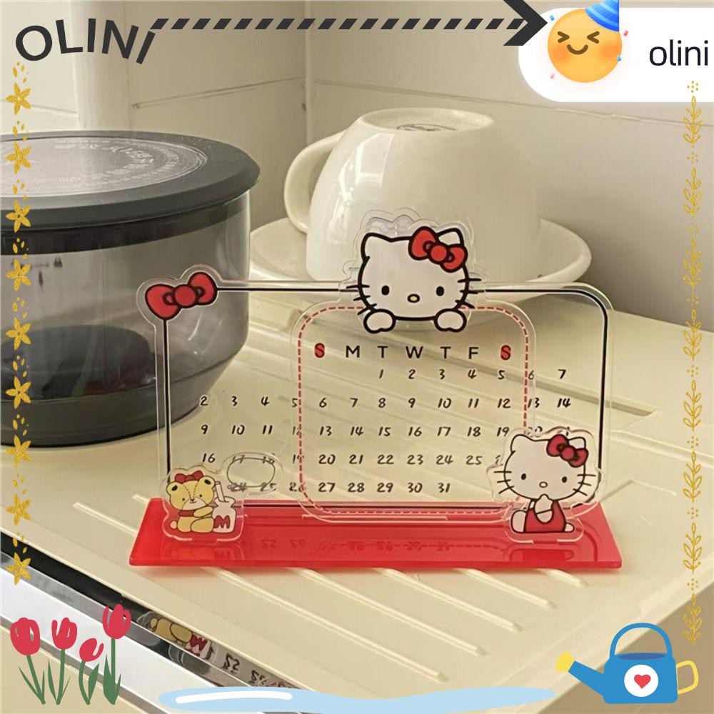 OLINI Time Perpetual Calendar, Acrylic Reusable Desktop Calendar ...
