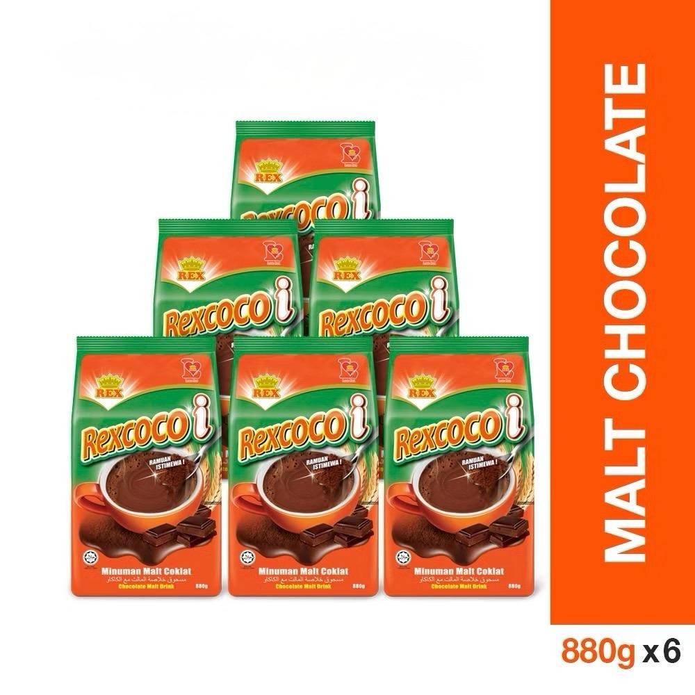 Rexcoco Chocolate Malt Premix 880g x 6 Pack Minuman Coklat Malt Milo ...