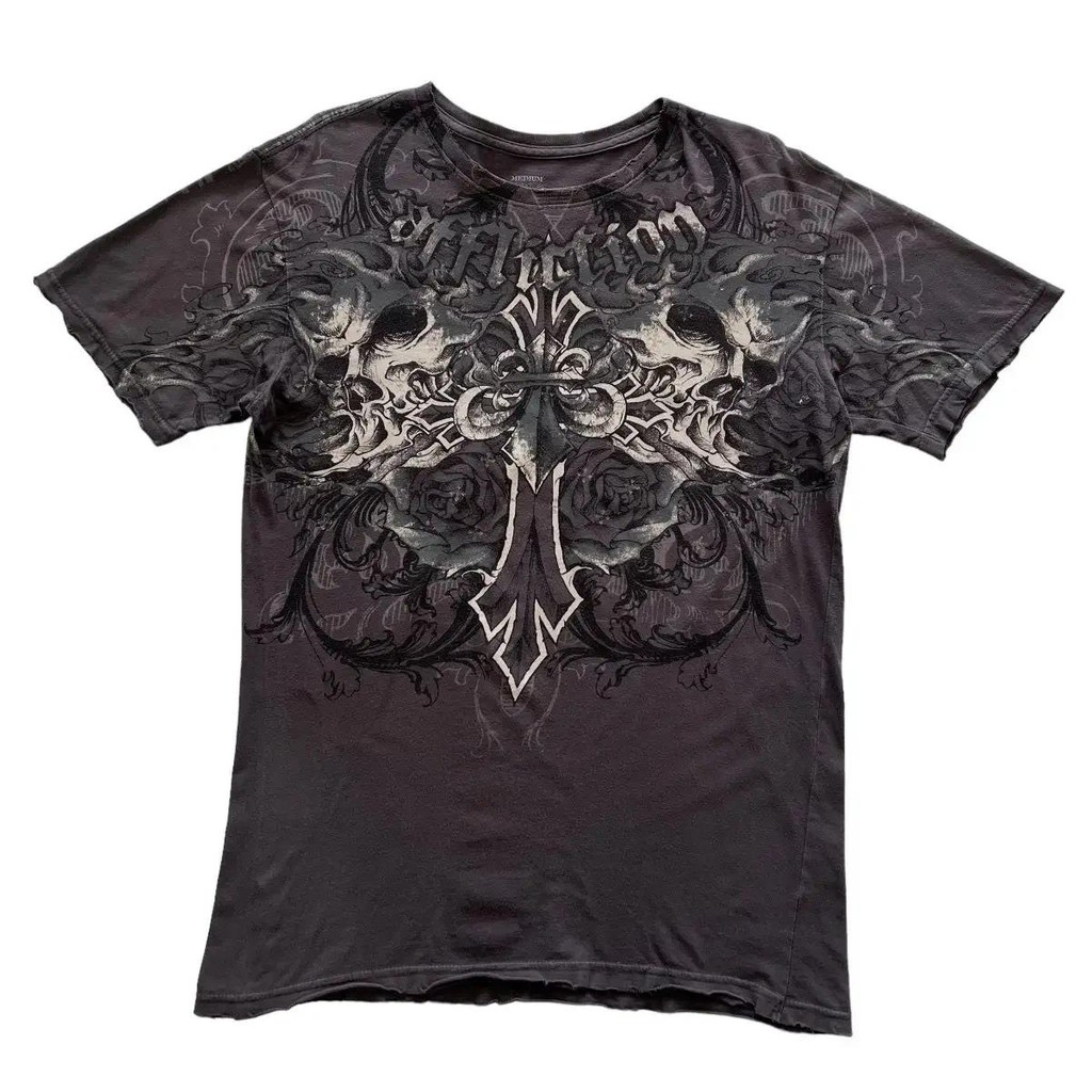 2000s affliction T shirt Clothes Retro Punk Hip Hop Graphic Print ...