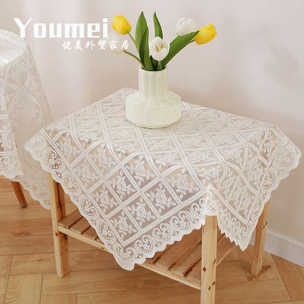 pelapik meja alas meja Taplak meja renda putih, mewah ringan, meja ...