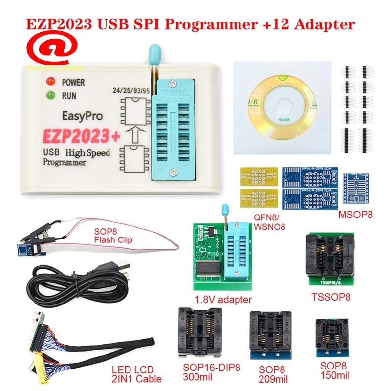 EZP2023+ High-Speed SPI FLASH Programmer Full Set+12 Adapters Support ...