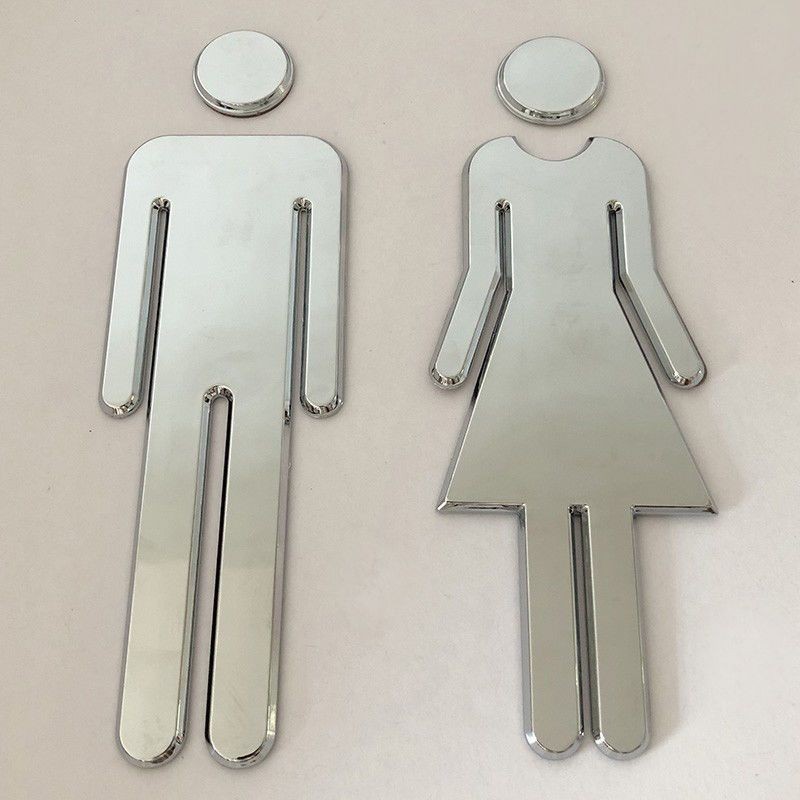 Restroom Male and Female Signs, Three-dimensional Self-adhesive Toilet ...