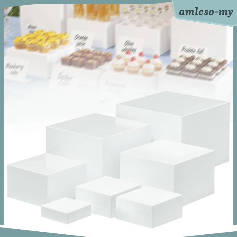 [AmlesoMY] 7Pcs Acrylic Display Riser Box Food Riser for Buffet Table ...