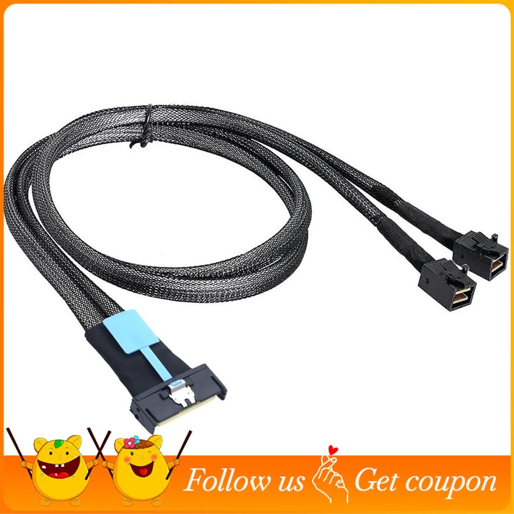 MCIO 8i to 2 X SFF 8643 Cable PCIE Gen5 MCIO 8X to Mini SAS HD SFF 8643 ...