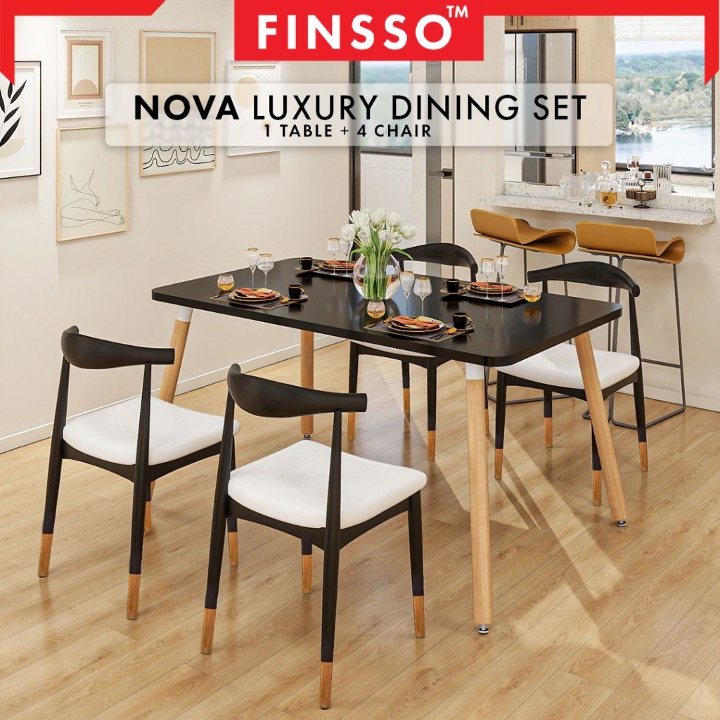 Set Meja Makan Moden Minimalis - 4 Pax | Dining Table Small Family ...