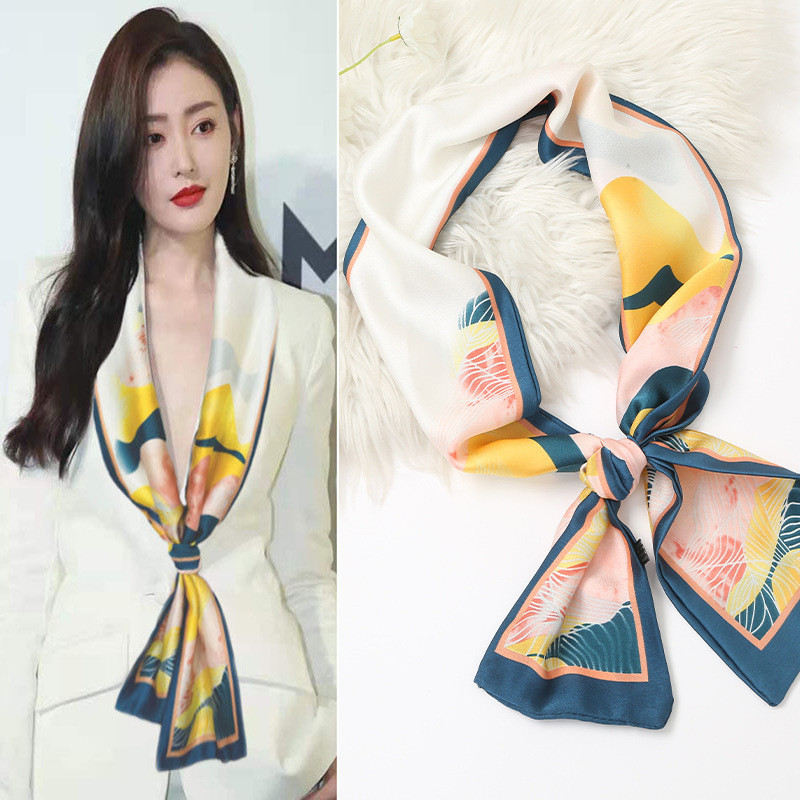15cm * 145CM Slim Long Small Silk Scarf Female Fashionable Fashionable ...