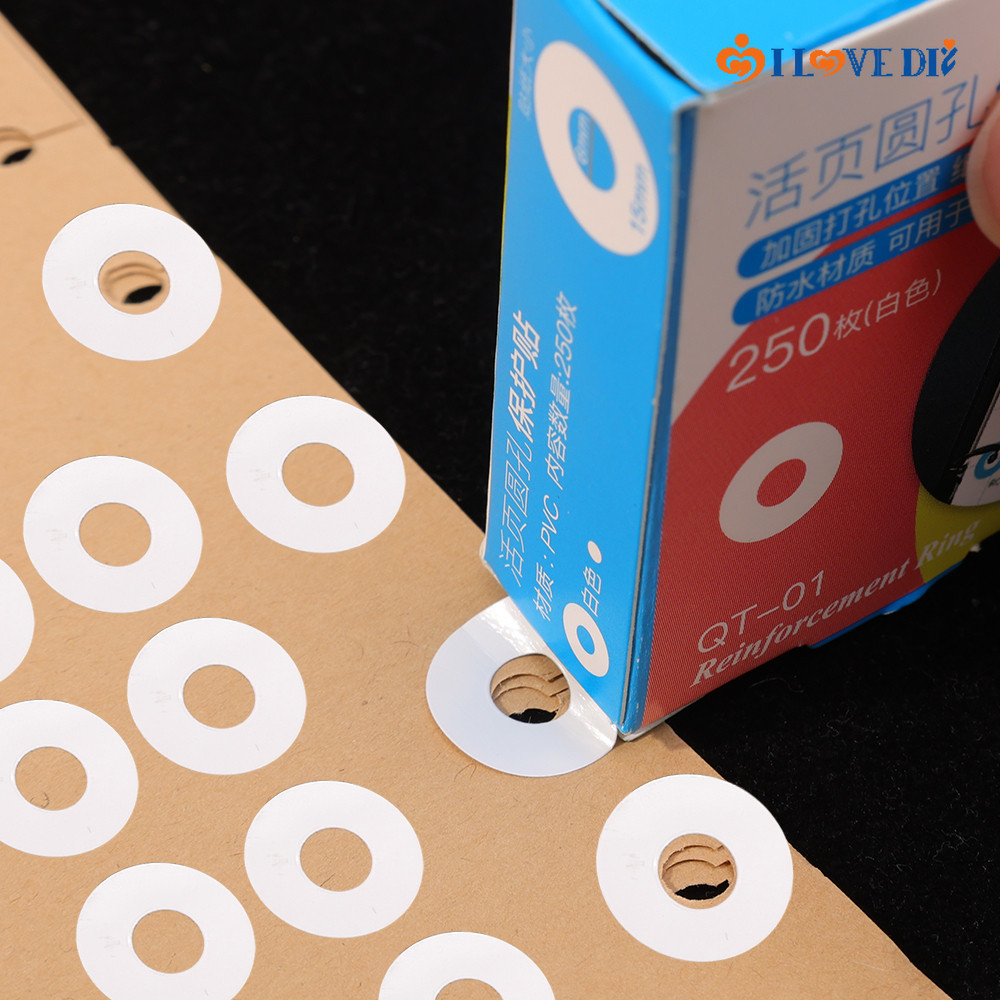 250pcs Self Adhesive Binding Paper Sticker DIY Punch Hole Protector ...