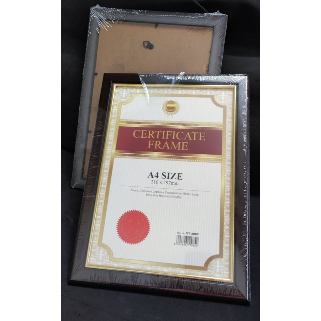 [ A4 ] CERTIFICATE FRAME / PHOTO DECO FRAME / DOCUMENT FRAME (Brown ...