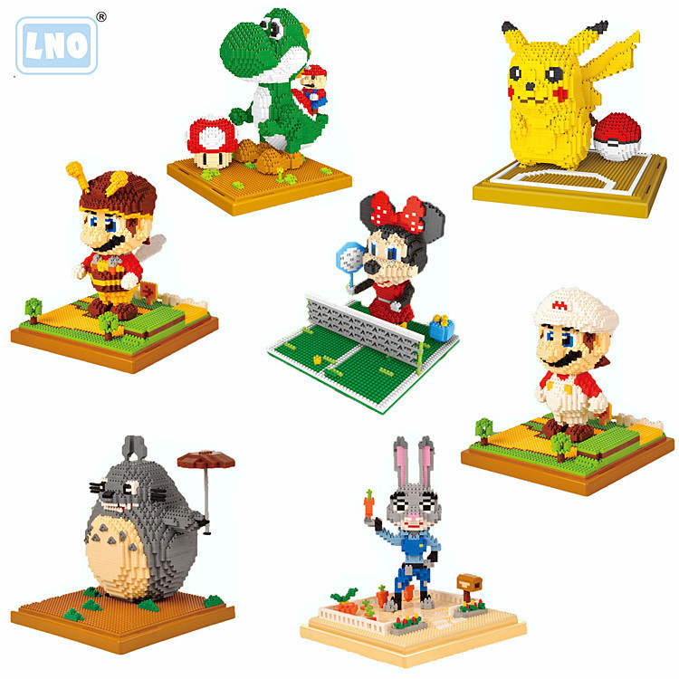 Cartoon Cartoon Building Blocks Yoshi Mary Pikachu Toy Children's Gift ...