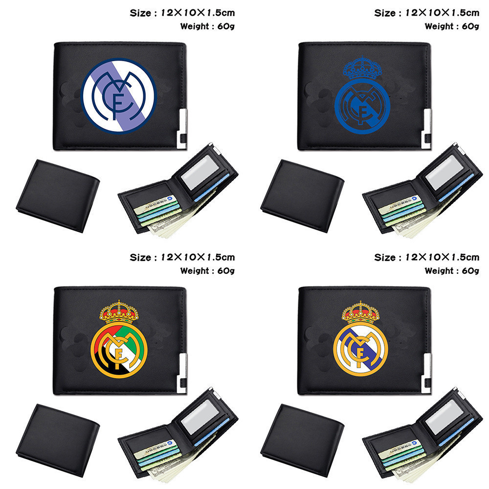 Real Madrid CF Wallet Student Half Fold Wallet Men's and Women's Short ...