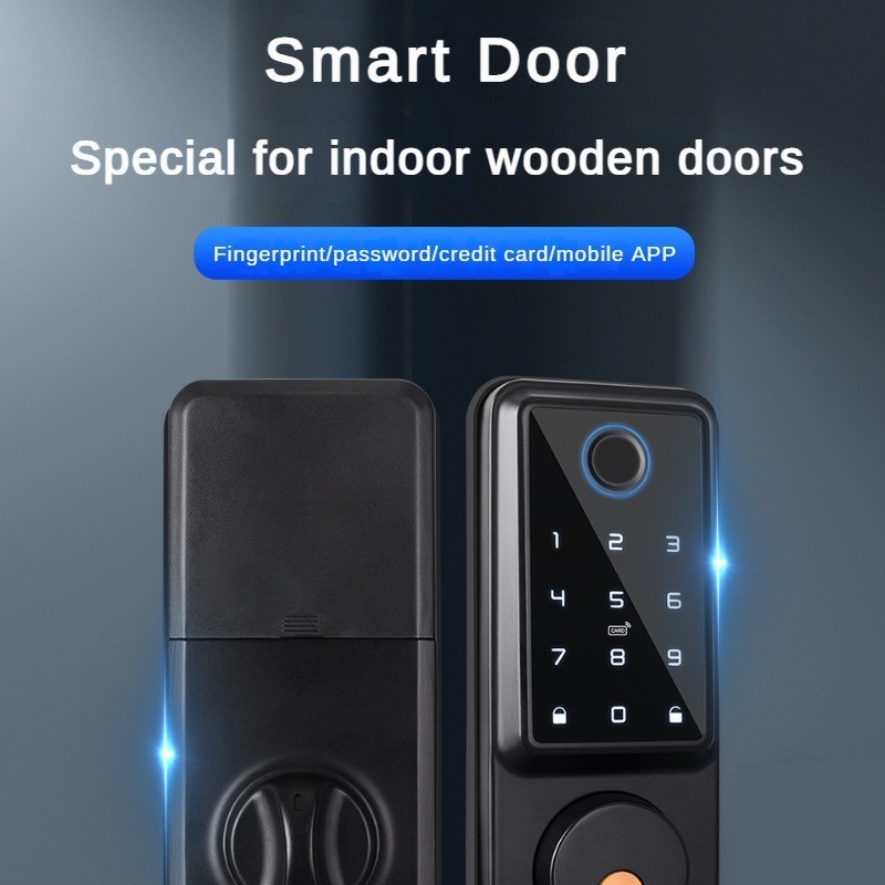 WiFi Fingerprint Smart Lock Indoor Password Wooden Door Lock APP Remote ...