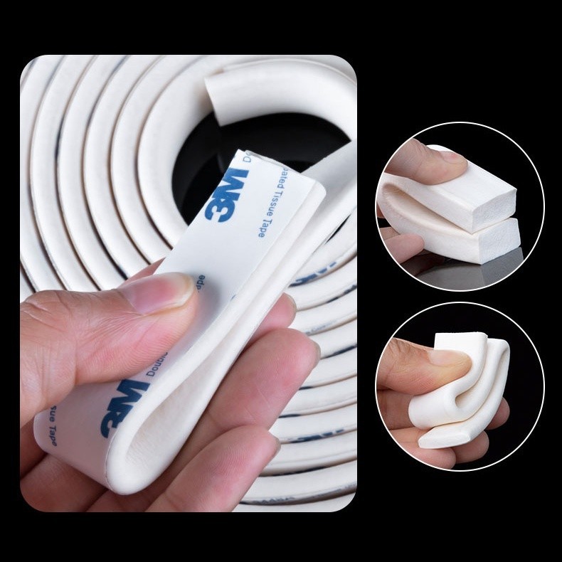 3M Self-Adhesive Silicone Rubber Foam Square Strip, High Temperature ...