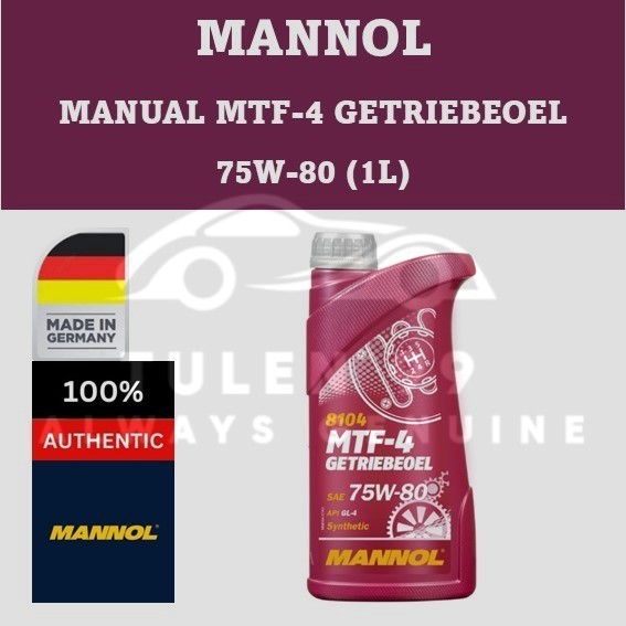Mannol 8104 MTF-4 Getriebeoel 75w80 GL-4 Manual Gear Oil 1L (Made In ...