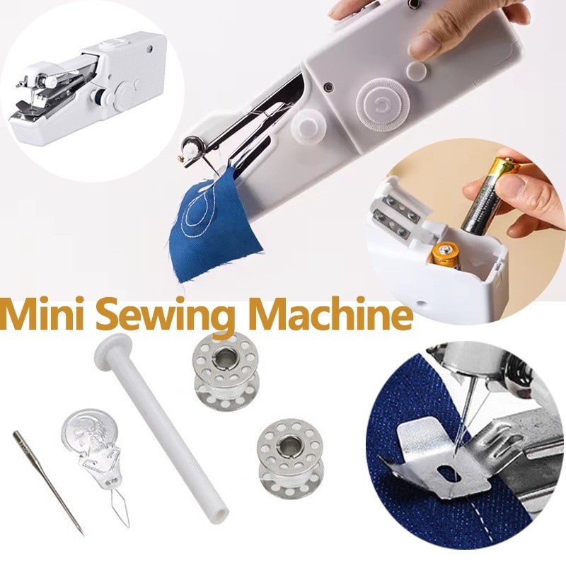 Cute Tiny Handhold Sewing Machine Battery Powered Mini Sewing Machine ...