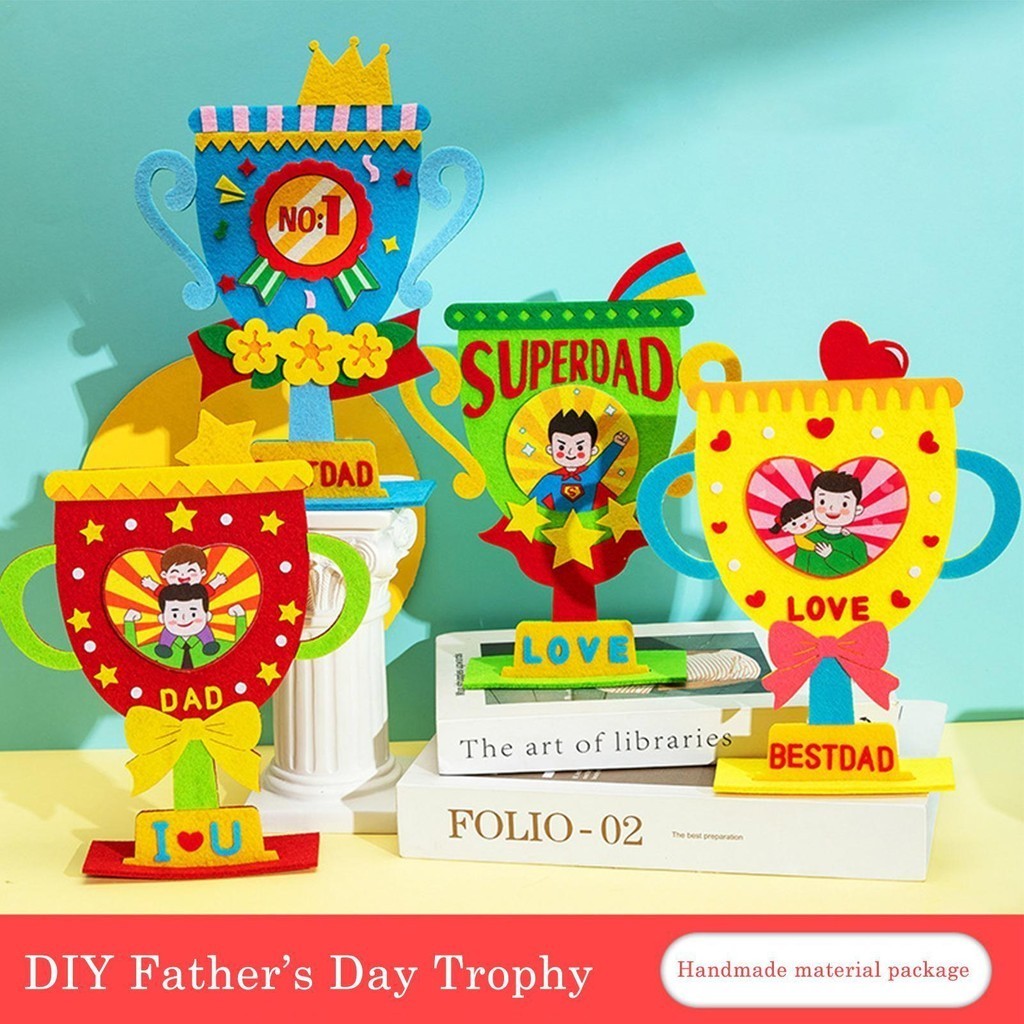 Craft Father's Day Trophy Kit Nonwoven Fabric DIY Father's Day Trophy ...