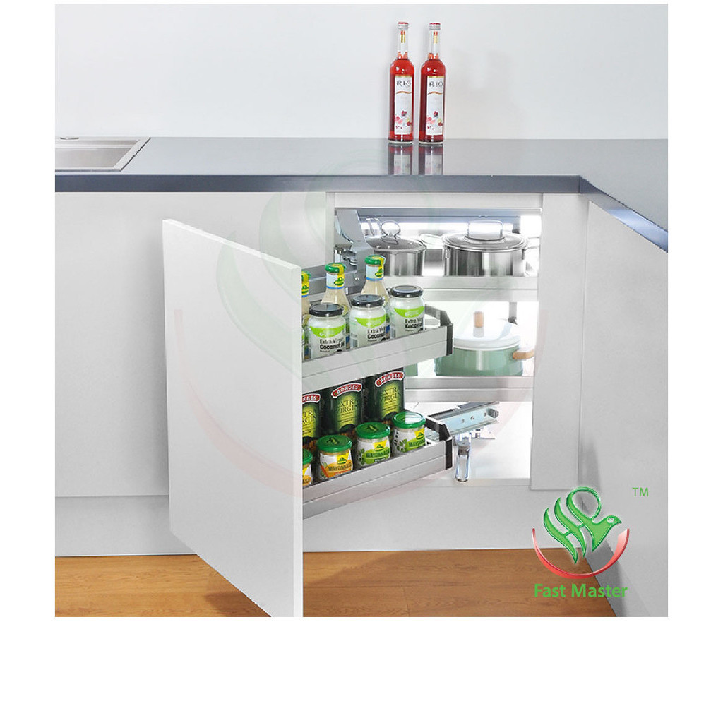 Soft Close 900mm Kitchen Cabinet Magic Corner Kitchen Storage Basket ...