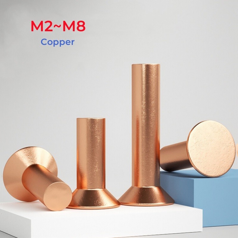 GB869 Copper Countersunk Flat Head Solid Rivets Self Plugging M2 M2.5 ...