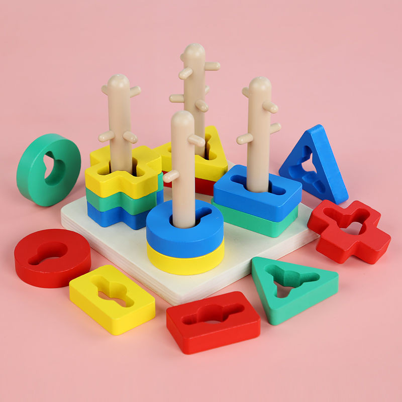 Montessori Early Education Geometry Set Pillars Baby Educational Toys ...