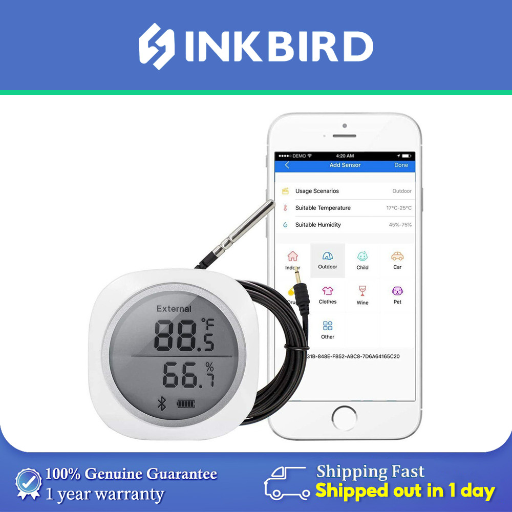 INKBIRD IBS-TH1 PLUS Bluetooth Thermometer Hygrometer Temperature ...