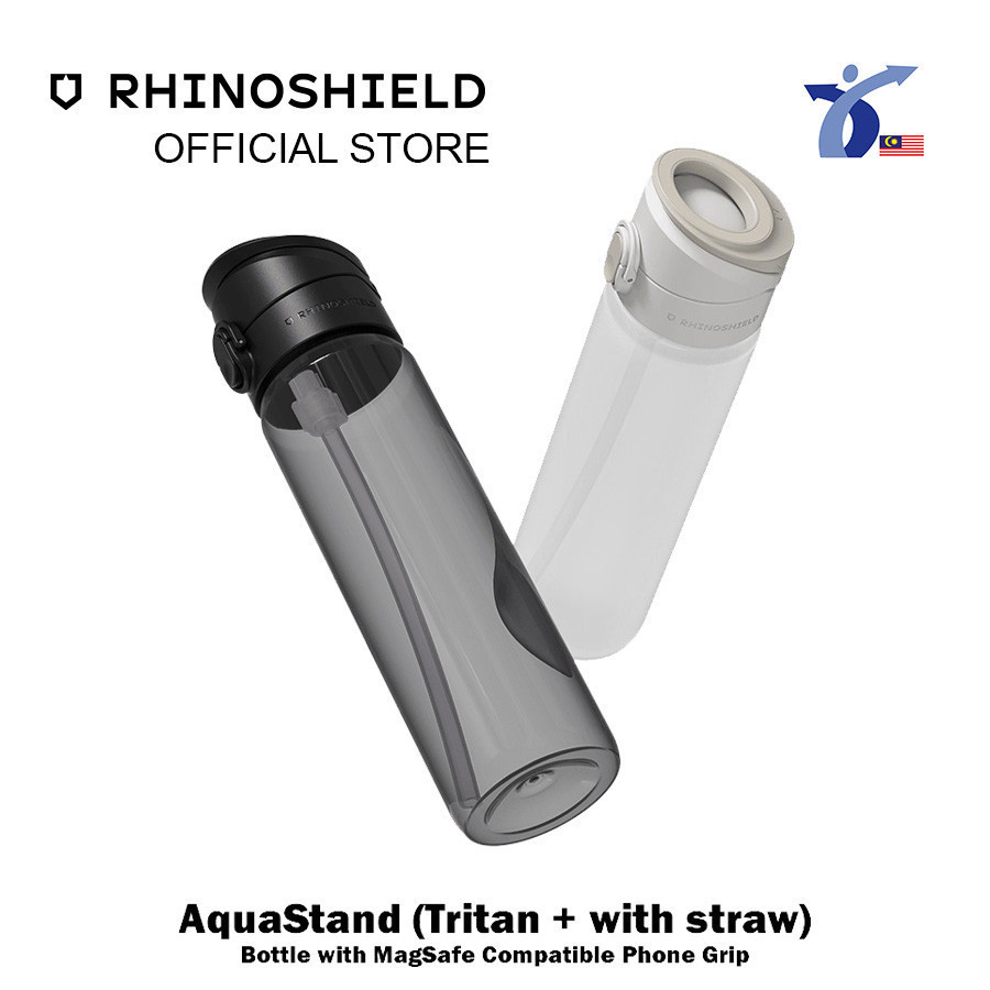 RhinoShield AquaStand Bottle with MagSafe Compatible Phone Grip (Tritan + With Straw) | Shopee ...