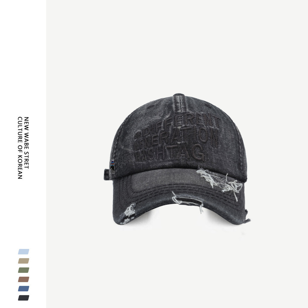 Polar Bear Baseball Cap Denim Men's Summer Ripped Cap | Shopee Malaysia