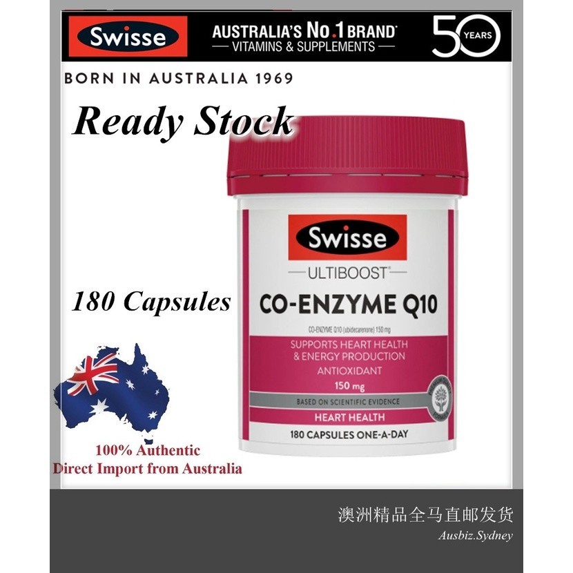 [Ready Stock EXP: 04/2027] Swisse Ultiboost Co Enzyme Q10 150mg ( 180 Capsules ) (Made In ...
