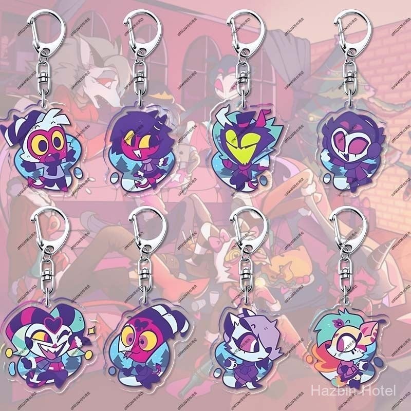 Helluva Boss Anime Surrounding Acrylic KEYCHAIN Blitzø Buckzo Moxxie ...