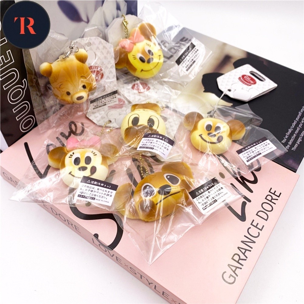 TR 5cm Cute Mickey Doll Pendant Keychain Squishy Toy | Mini Animal Anti ...