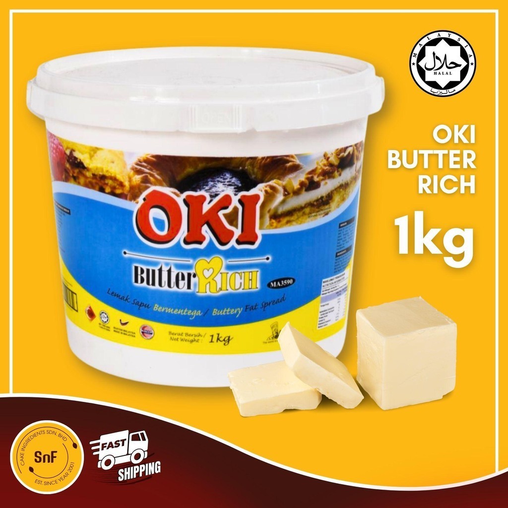 OKI Butter Rich Halal Mentega Margerine Butter Spread 1kg | Shopee Malaysia